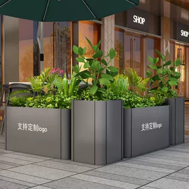 Customized stainless steel iron flower box outdoor flower bed simple ...