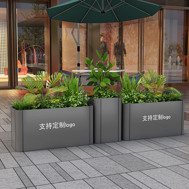 Customized stainless steel iron flower box outdoor flower bed simple ...