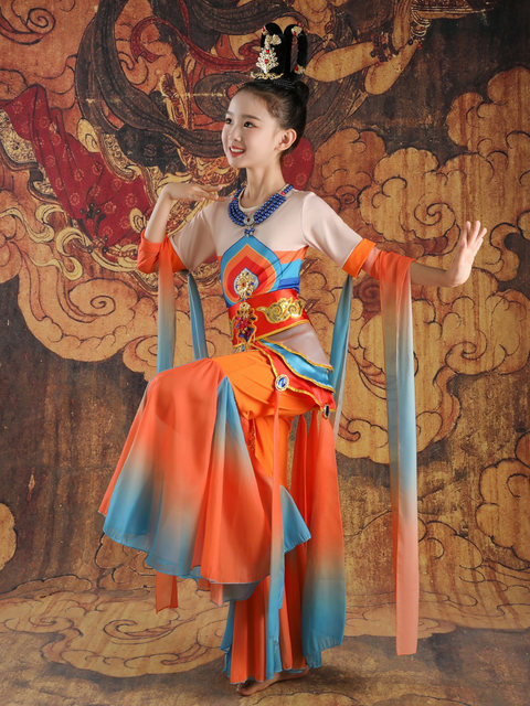 Children's Dunhuang dance costumes, Feitian music drums, classical ...
