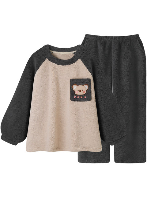 {Koala Baby} Pajamas Women's Autumn Winter Men's Maillard Thickened ...