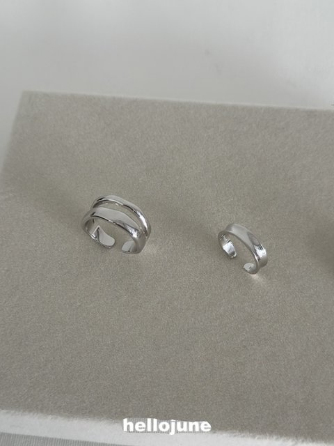 hellojune 925 silver ring women's double hollow irregular line ring ...