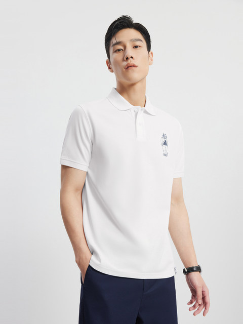 Septwolves Embroidered Short-Sleeved Polo Shirt for Men, Summer Casual ...