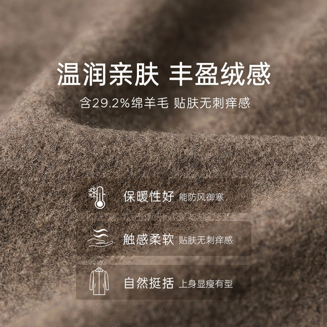 Septwolves men's woolen coat winter new business casual lapel mid ...