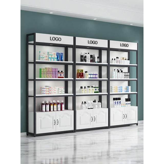 Showcase barber shop shelf health care products display cosmetics ...