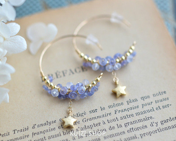 Kwai Zizuo Natural India Tanzan Star 14K Packal Gold Earrings Daily ...