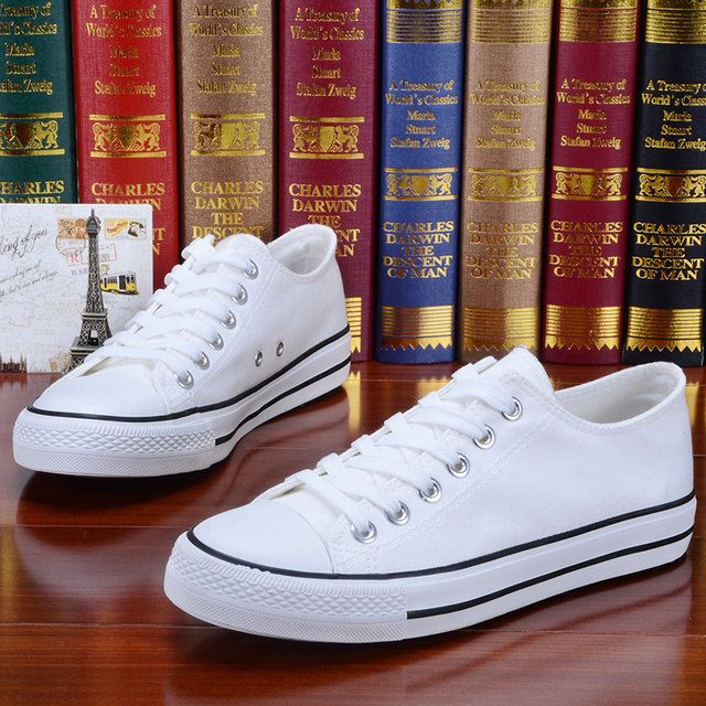 Men's shoes for spring students' shoes breathable canvas shoes low top ...