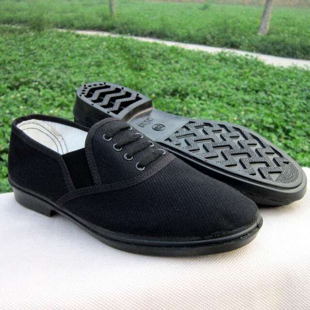 Men's 87 cloth shoes one-foot pedal shoes black canvas shoes fireproof ...