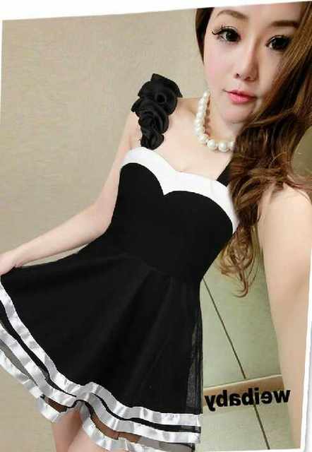 New contrasting color tube top suspender dress high waist wrap dress a ...