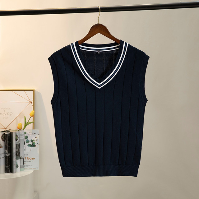 23 Spring and Autumn Men's Black J -color knitted vest stacking inner ...