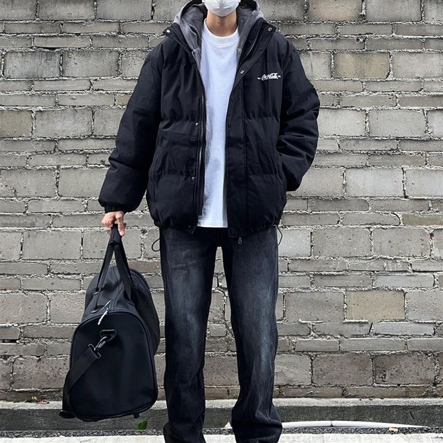 Senior sense of stand -in, trendy cotton coat men's clothing with a ...