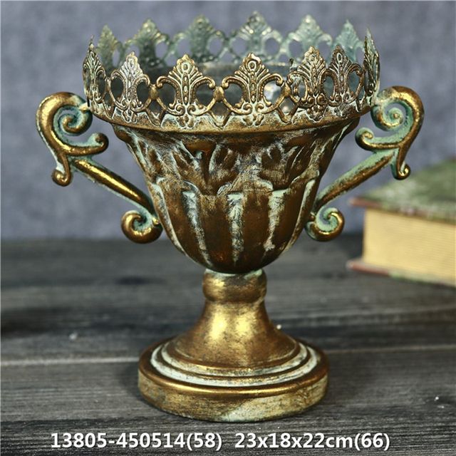 European style home and garden decoration antique old iron flower pots ...