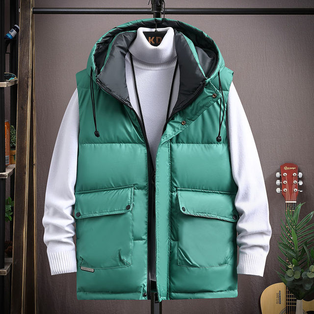 Vetener men's autumn and winter Korean version of the trend handsome and warm vest thickened ...
