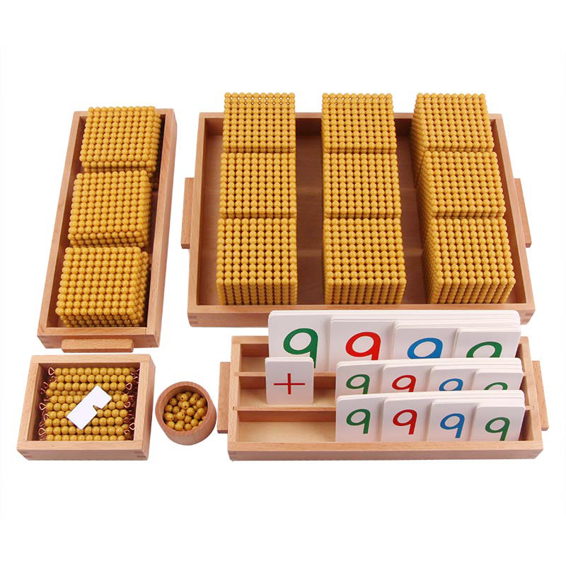 Montessori Math Teaching Aids Golden Bead Decimal Bank Toy