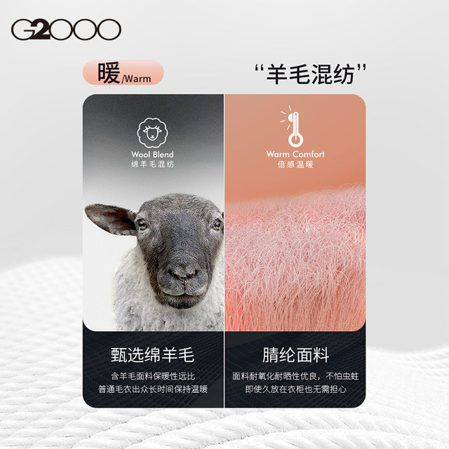 G2000 men's youth wool sweater men's round neck V-neck autumn and ...