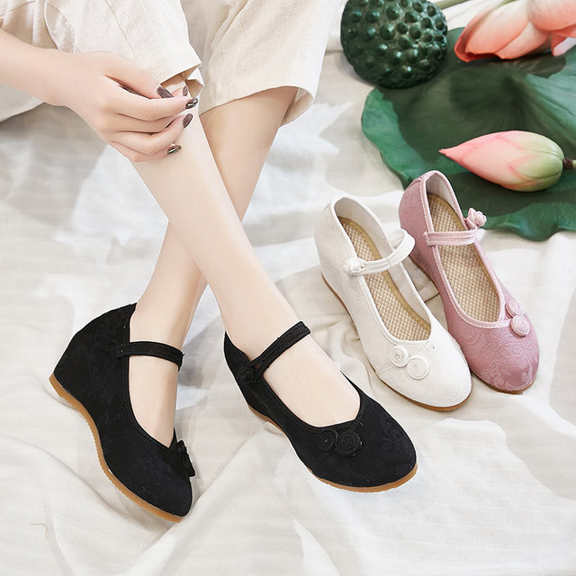 Chinese style old Beijing Hanfu embroidered cloth shoes for women with ...