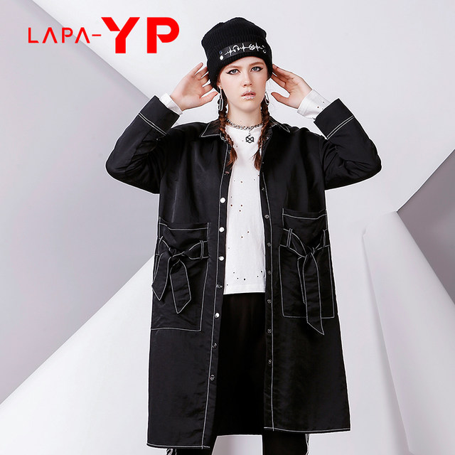 Napa Lapay-P autumn and winter mid-length jacket shirt printing coat ...