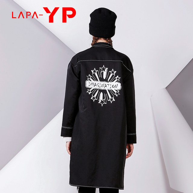 Napa Lapay-P autumn and winter mid-length jacket shirt printing coat ...