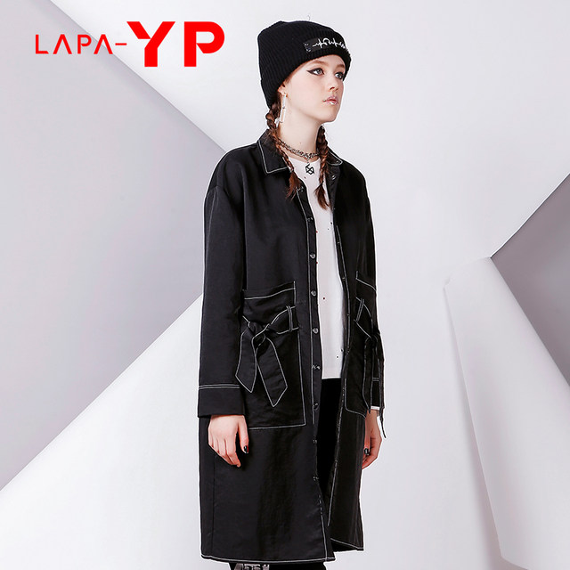 Napa Lapay-P autumn and winter mid-length jacket shirt printing coat ...