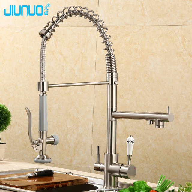 Household three-in-one all-copper kitchen with purified water faucet ...