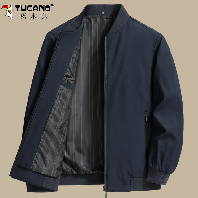 Woodpecker Dad Spring Jacket Middle-aged Men's Spring and Autumn Jacket ...