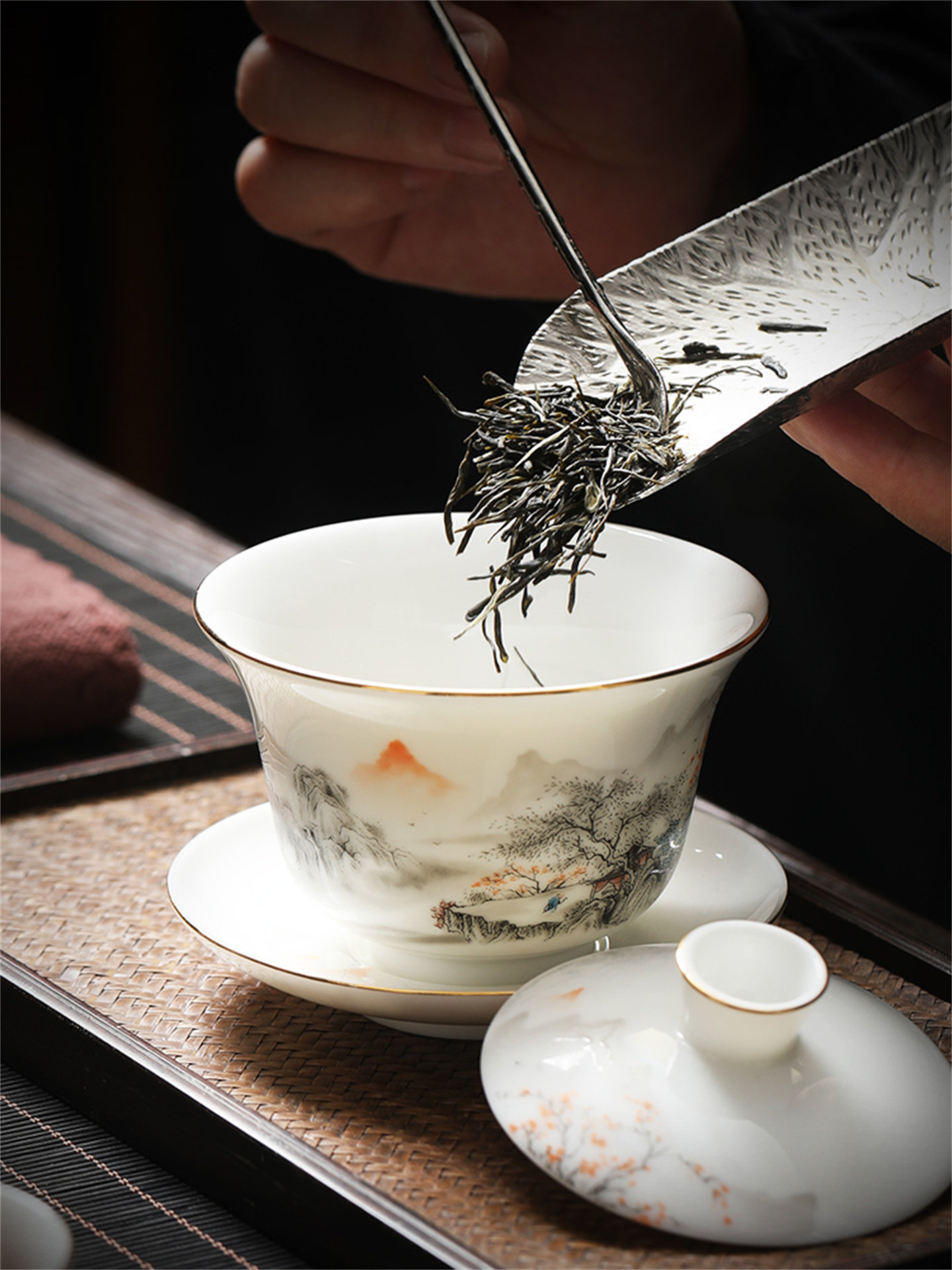 Set da tè Kung Fu in porcellana Dehua - Set da cerimonia del tè cinese ...