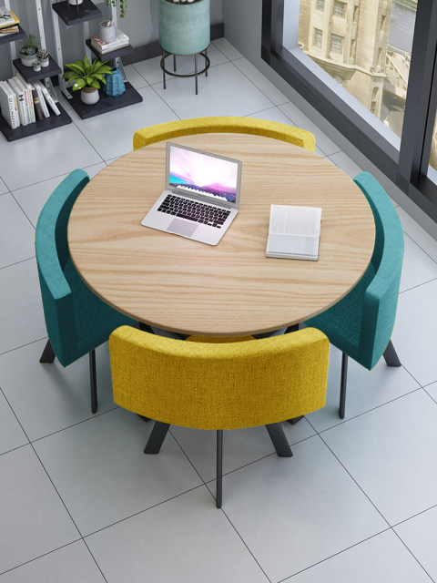 Simple reception table and chair combination negotiation table shop ...