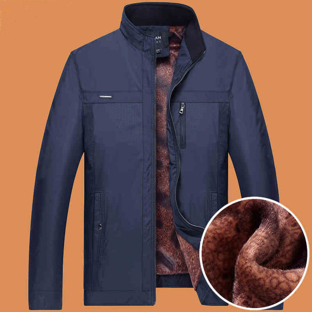 Spring middle-aged men's thin jacket 40 pure cotton middle-aged and ...