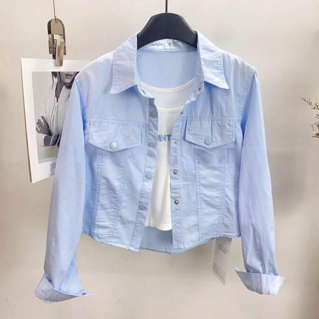 Angola Red retro design long -sleeved jacket shirt new loose short ...