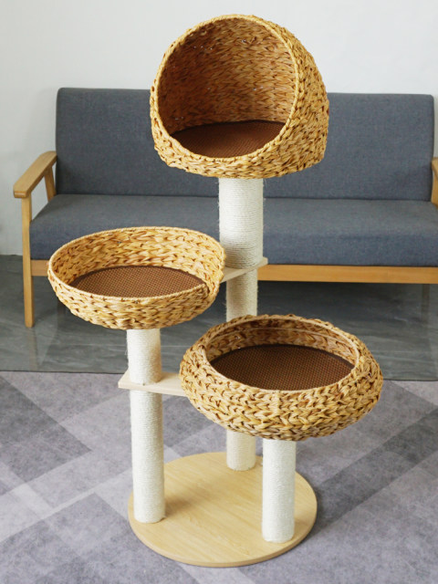 Lvoshangshi Wooden Pillar Kitzata Cat Climbing Shelf with a provincial ...