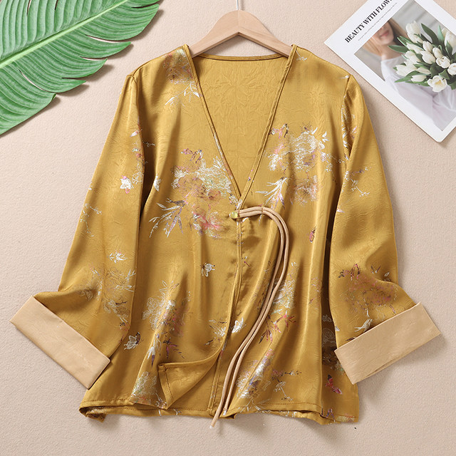 Noble and elegant gold-stitched peony summer trendy tassel loose new ...