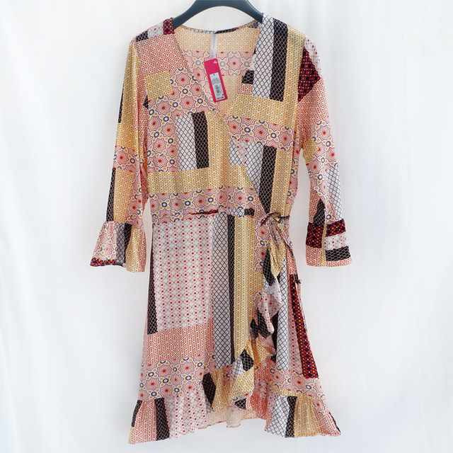 Foreign trade single silk rayon small fresh floral three-quarter sleeve ...