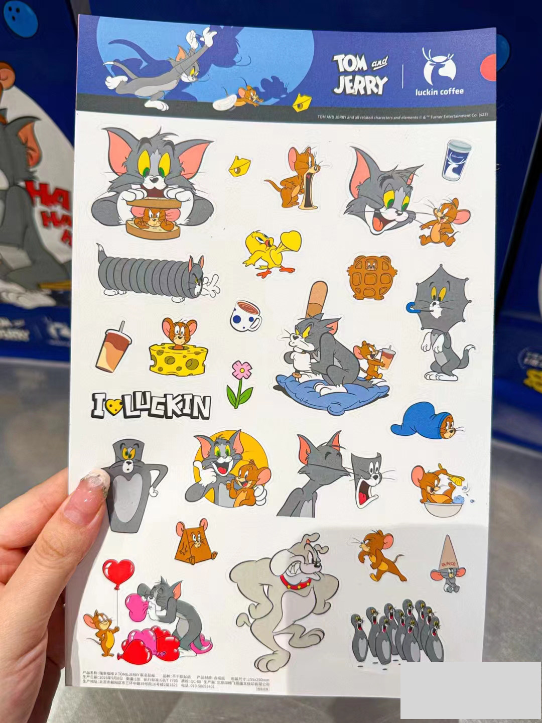 Luckin Katze & Maus Becher-Set - Tom & Jerry Abzeichen & Sticker-Kollektion
