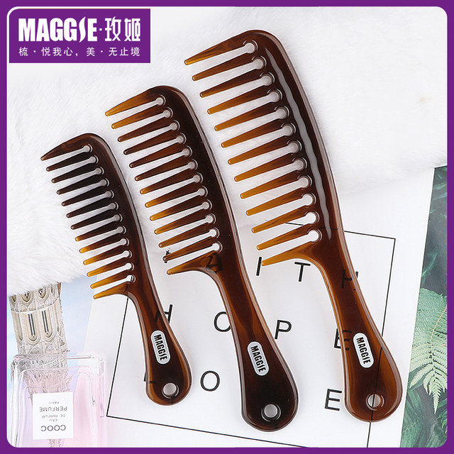 Large-tooth wide-tooth comb, flat comb, perm, curly hair comb, long ...