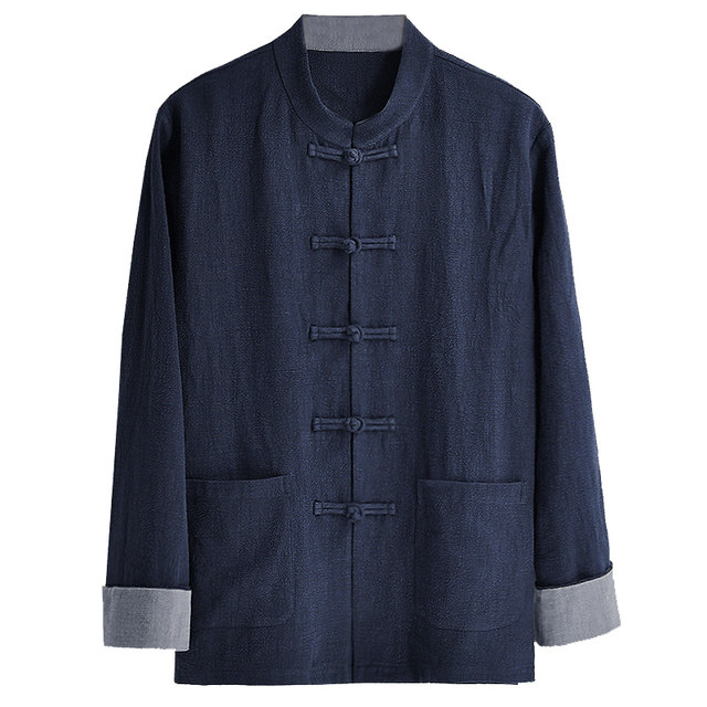 Original men's Tang suit for middle-aged and young people, loose Zen ...