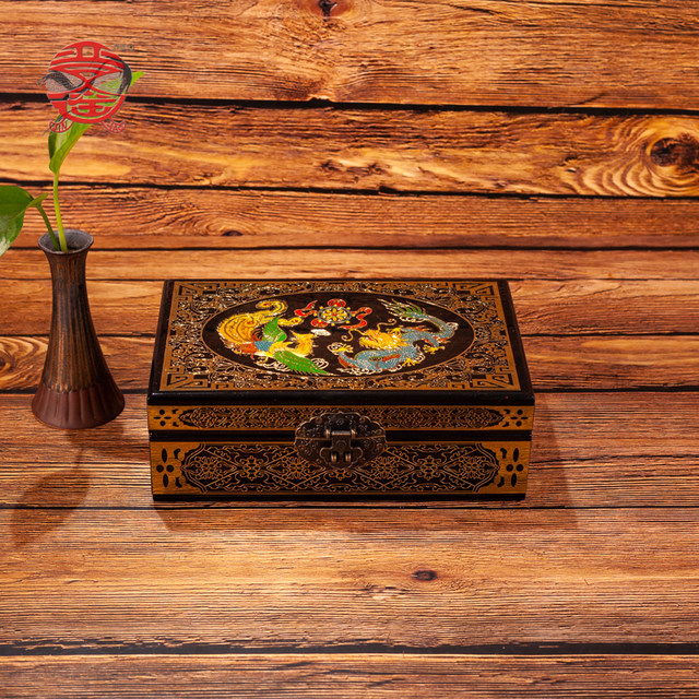 Pingyao Pushing Laughing Lacquer Water Jewelry Boxing Retro Pure ...