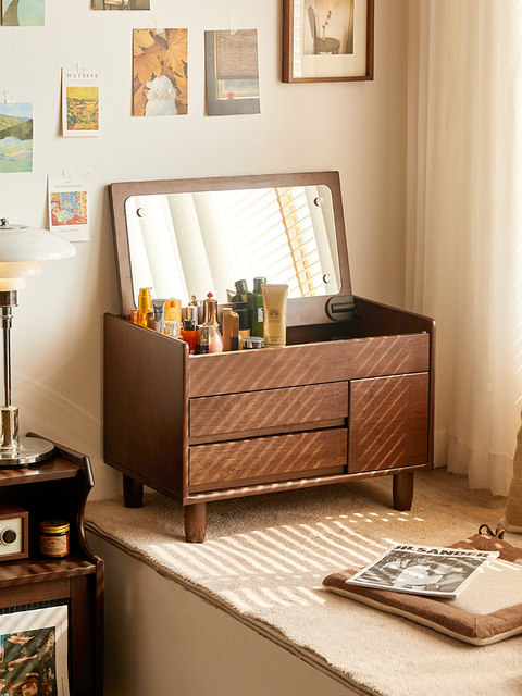 Bay window flip dressing table small apartment bedroom dressing table ...