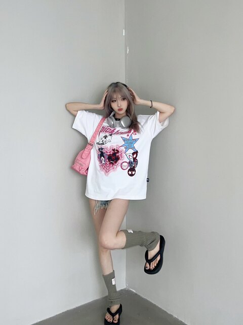 Liangmian Kimchi Ghost Spider-Man cartoon printed T-shirt short-sleeved ...