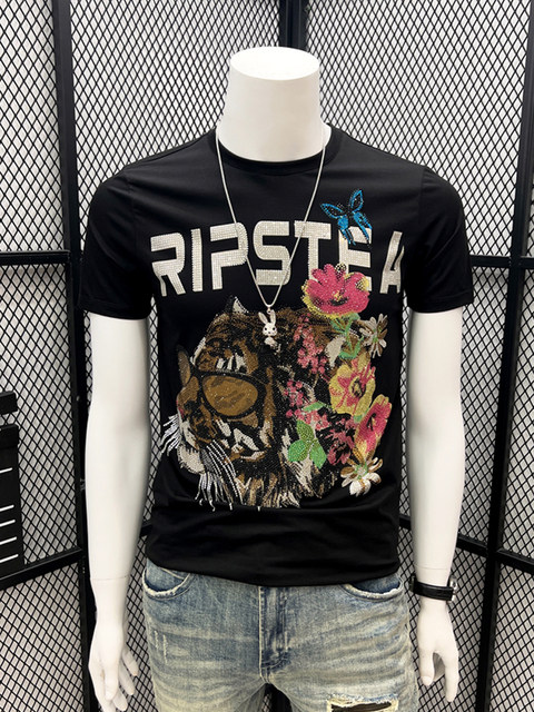 2024 summer new European goods men's short -sleeved T -shirt tide brand ...