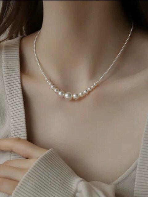 Shijia irregular pearl necklace light luxury niche neck chain millet ...
