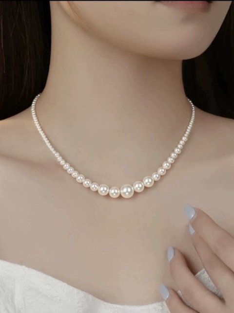 Shijia irregular pearl necklace light luxury niche neck chain millet ...
