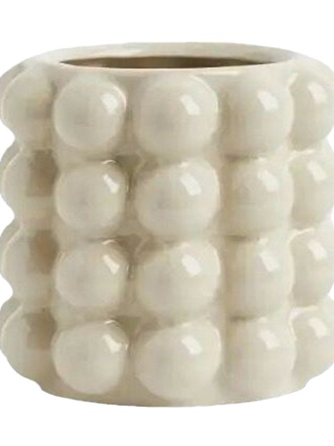 Cream style bubble pot cracked Phalaenopsis green plant potted desktop ...