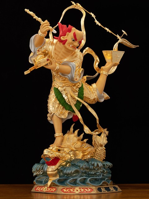 Kangsheng Kuixing pure copper gilt statue Kuixing kicks Doukui Xingye ...