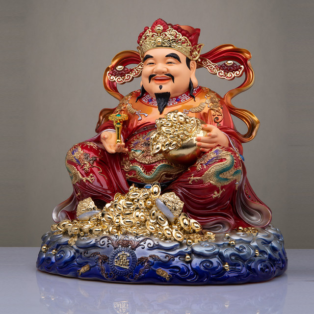 Kangsheng God of Wealth God statue painted household resin text God of ...