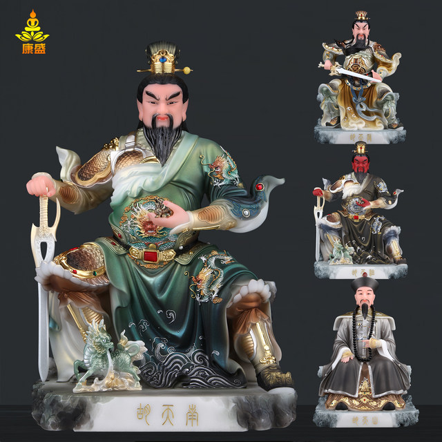 White marble painted statue of Mr. Hu, Hu Tianzu, Hu Tiangang, Hu Tianba, Hu Tianlong, Tianqing ...
