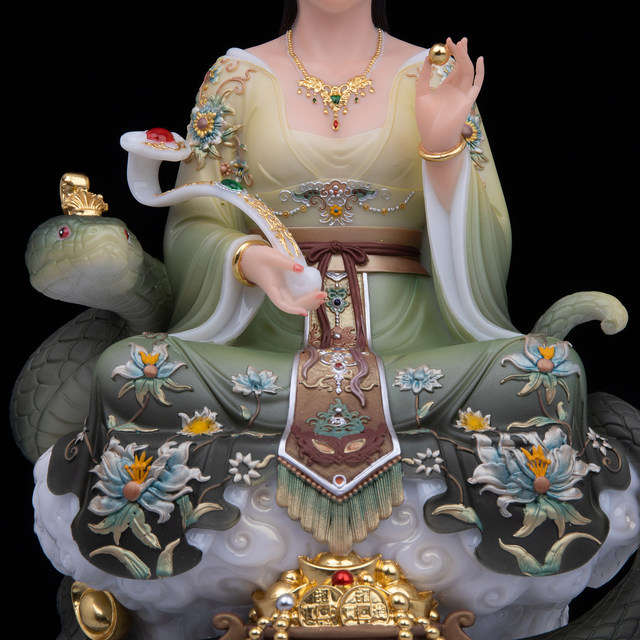 Kangsheng Han white jade python family goddess statue Nuwa empress ...