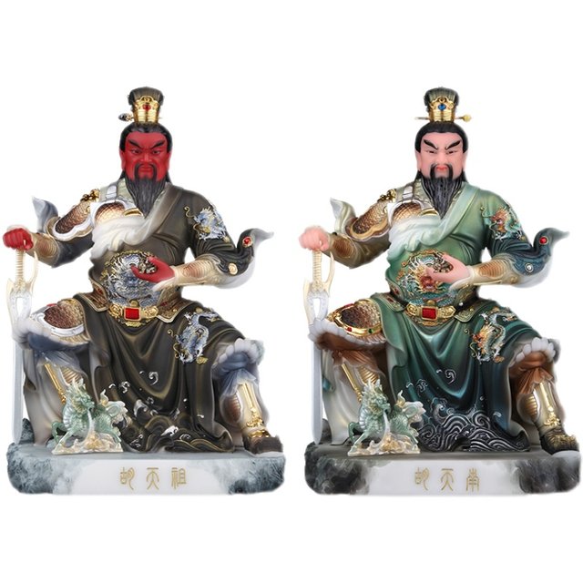 White marble painted statue of Mr. Hu, Hu Tianzu, Hu Tiangang, Hu Tianba, Hu Tianlong, Tianqing ...