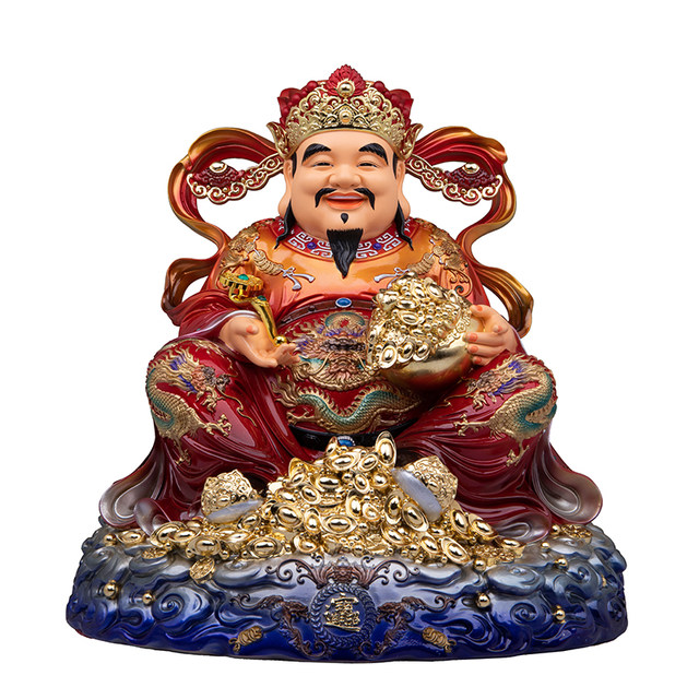 Kangsheng God of Wealth Statue, Painted Resin Figurine for Home, God of ...