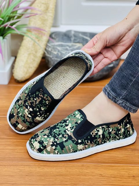 He Hang's handmade cloth shoes loofah pvc beef tendon sole elastic non ...