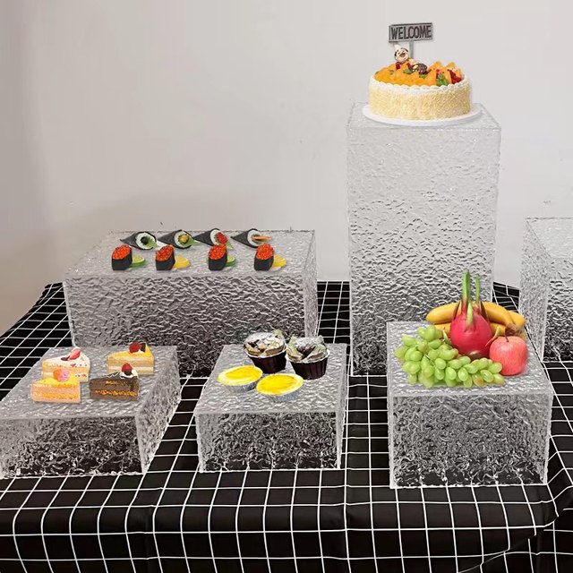 Water ripple dessert table acrylic stone pattern high-end banquet ...