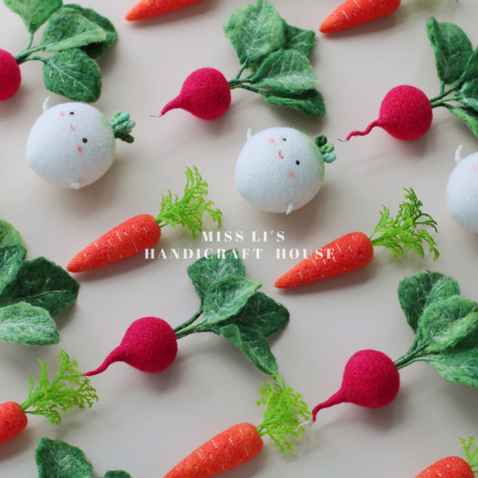 Wool Felt Vegetable Brooch - Handmade Cute Jewelry